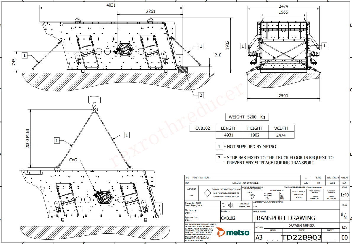1 Metso美卓CVB系列斜面振动筛图纸CVB102、103、104、202、203、204、302、303、304、402、403、502 ...